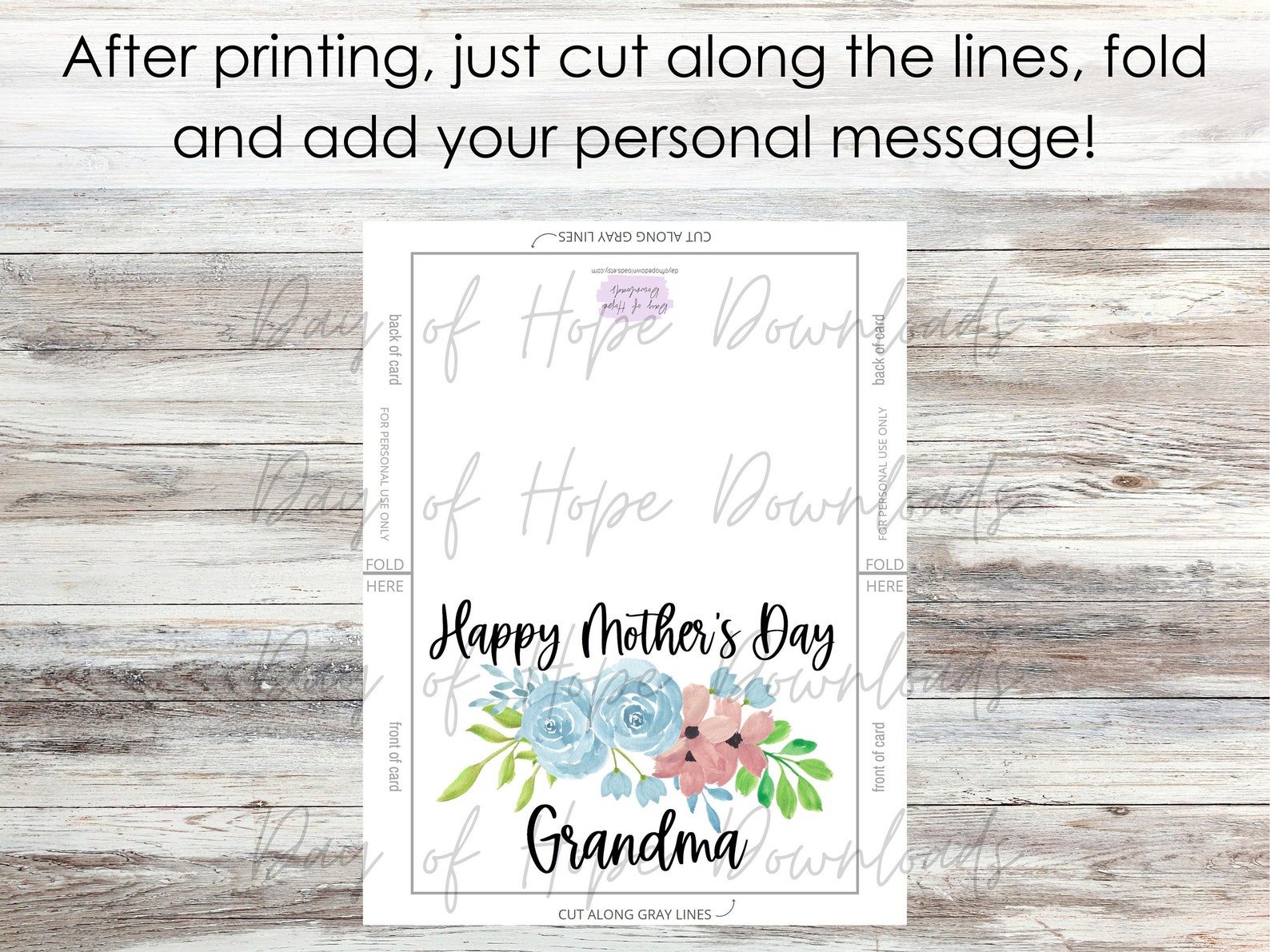 Printable Mothers Day Card for Grandma | Happy Mother's Day Grandma ...