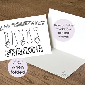Printable Grandpa Fathers Day Coloring Card for Grandpa | Happy Father ...