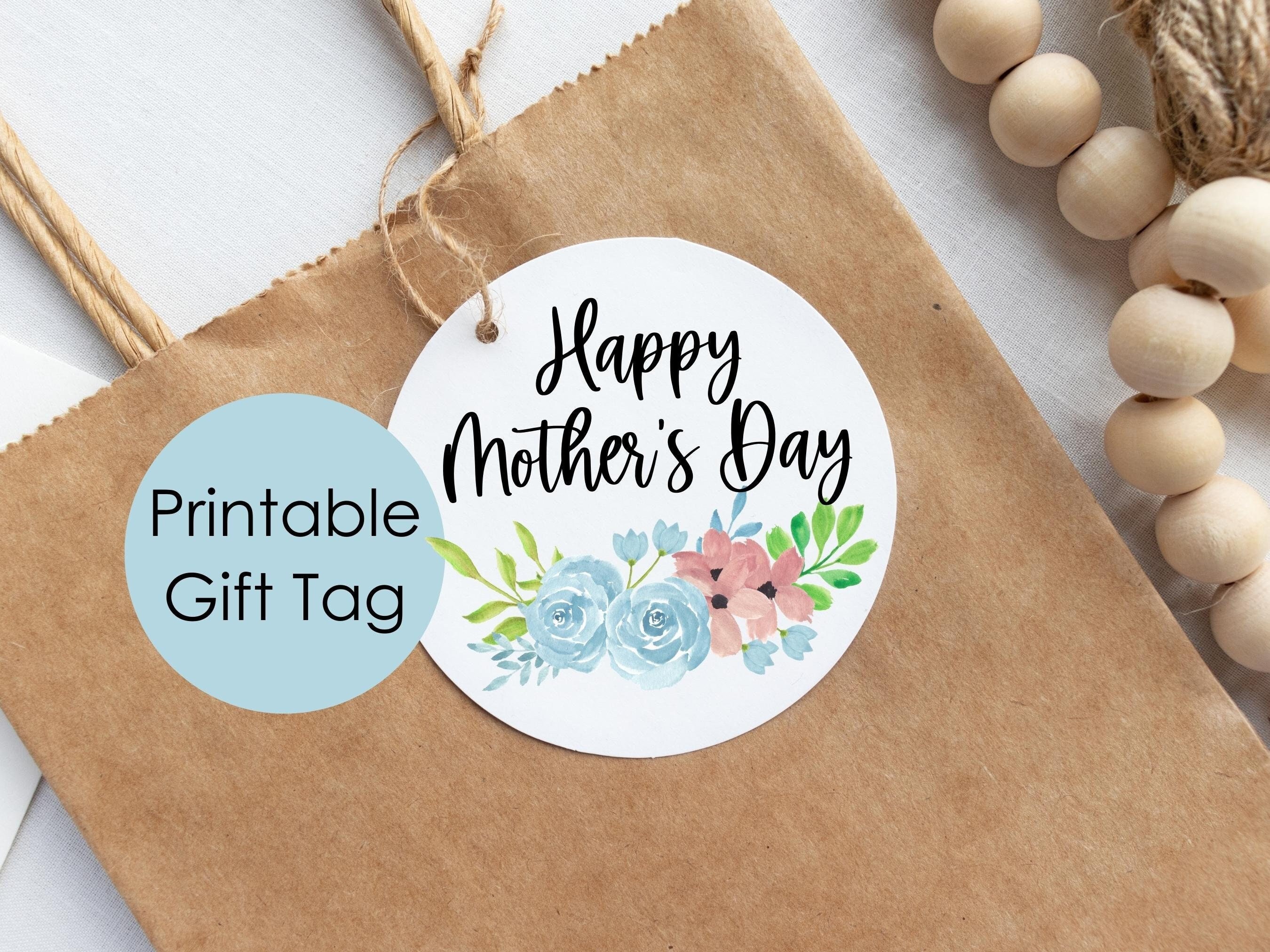 Printable Mothers Day Gift Tag | Happy Mother's Day Sticker Label With ...