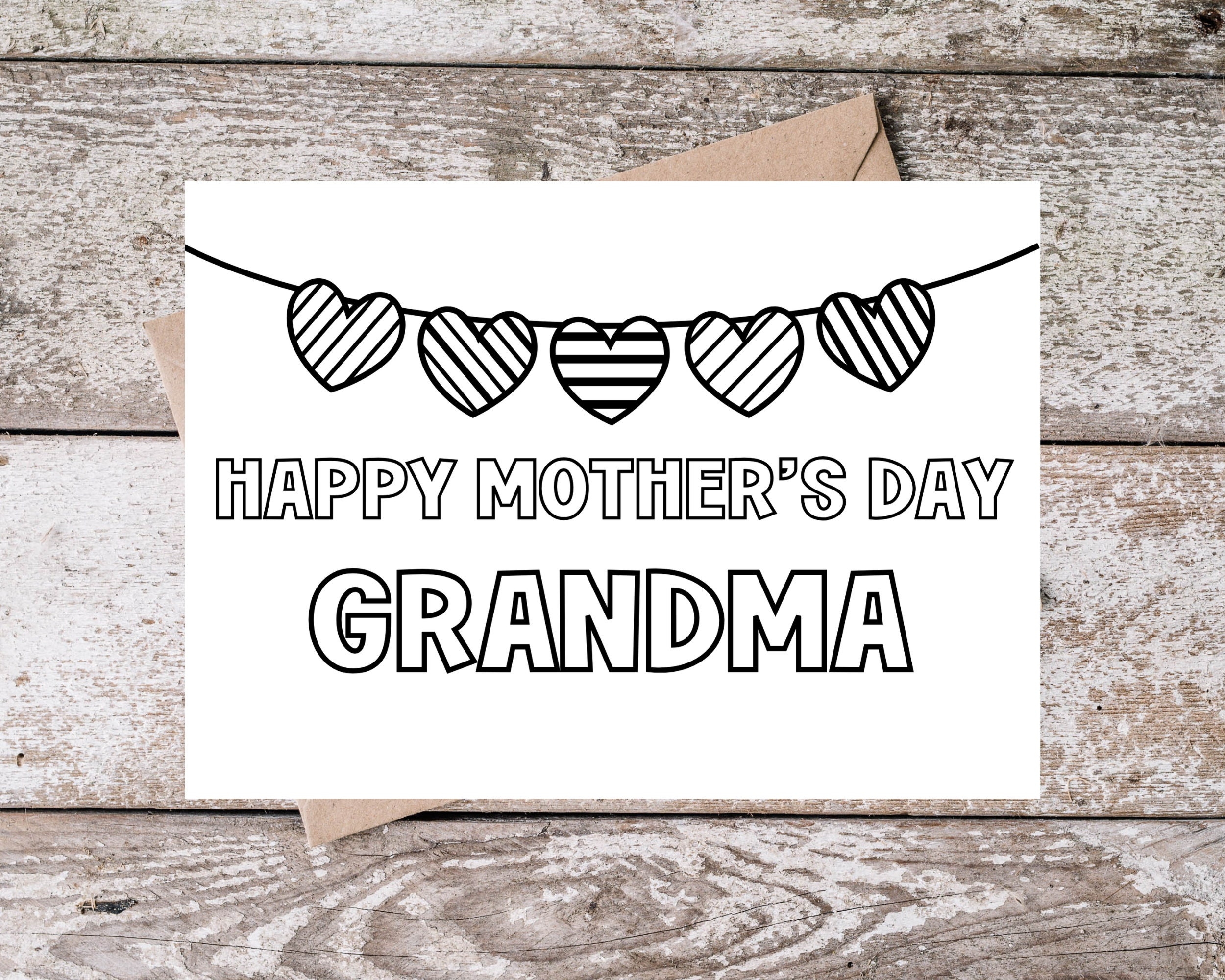 Printable Grandma Mothers Day Coloring Card for Grandma | Happy Mother ...