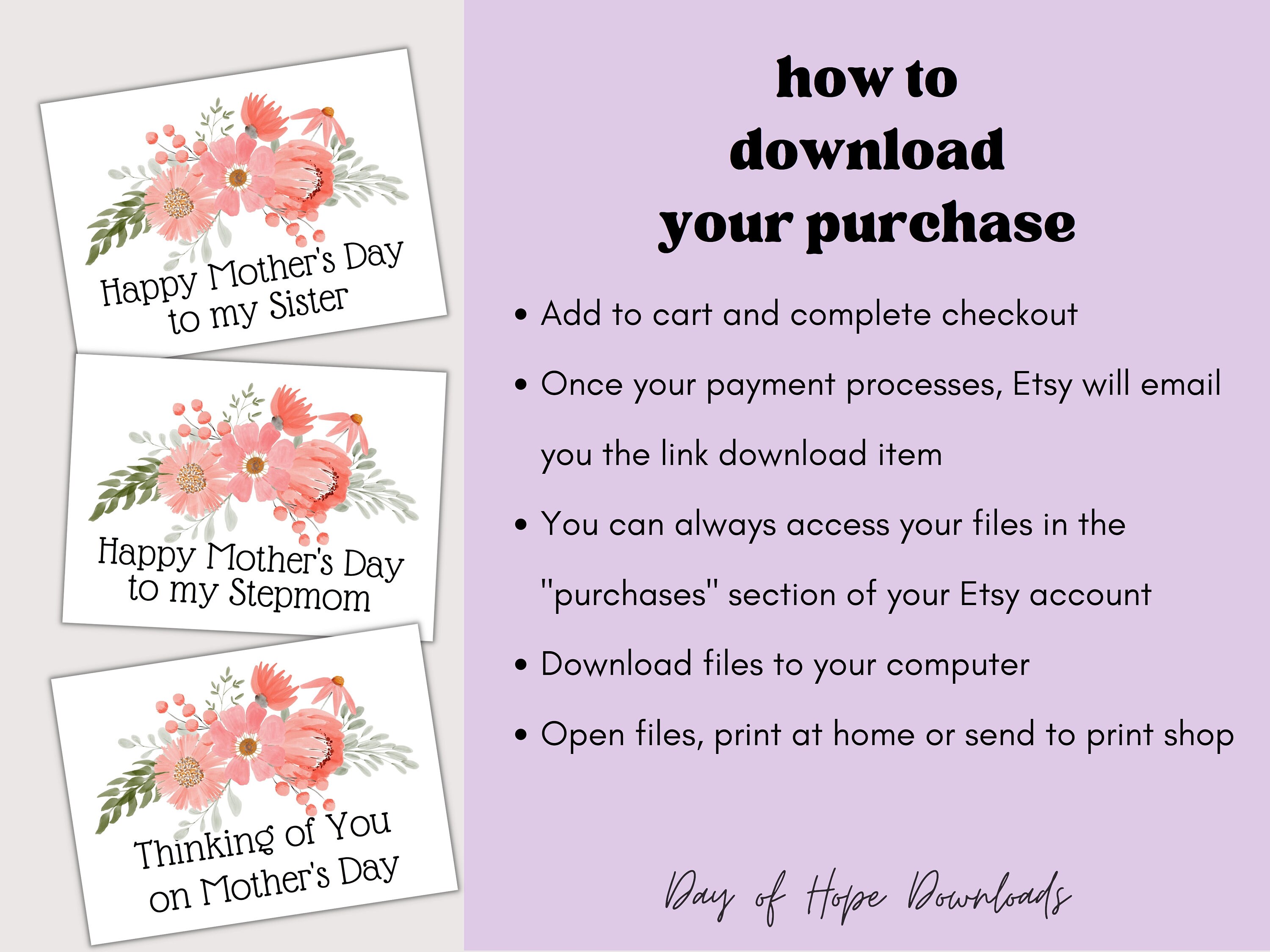 Printable Stepmom Mothers Day Card Happy Mothers Day To My Stepmom