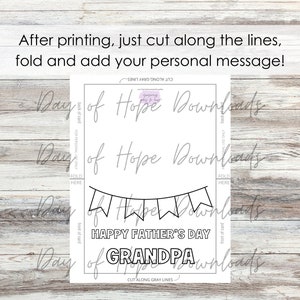 Printable Grandpa Fathers Day Coloring Card for Grandpa | Happy Father ...