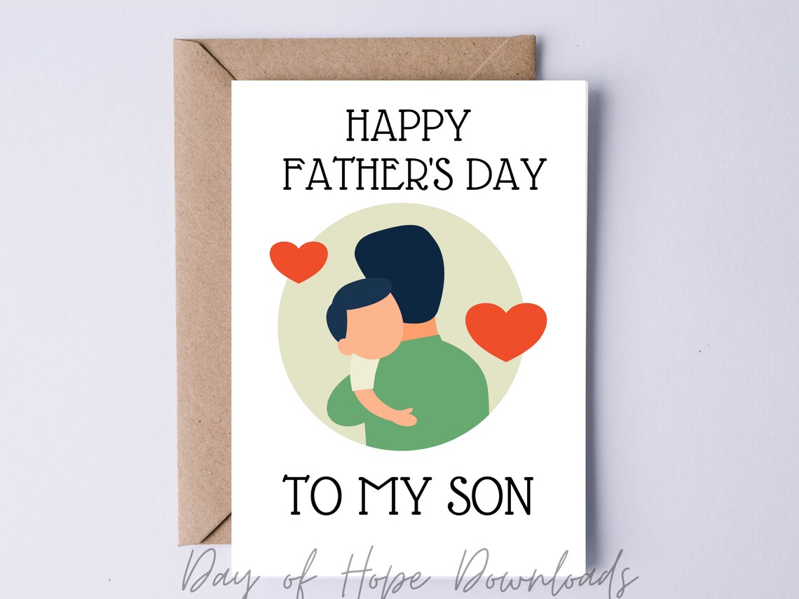 Printable Fathers Day Card for Son, Happy Father's Day to My Son, Card ...