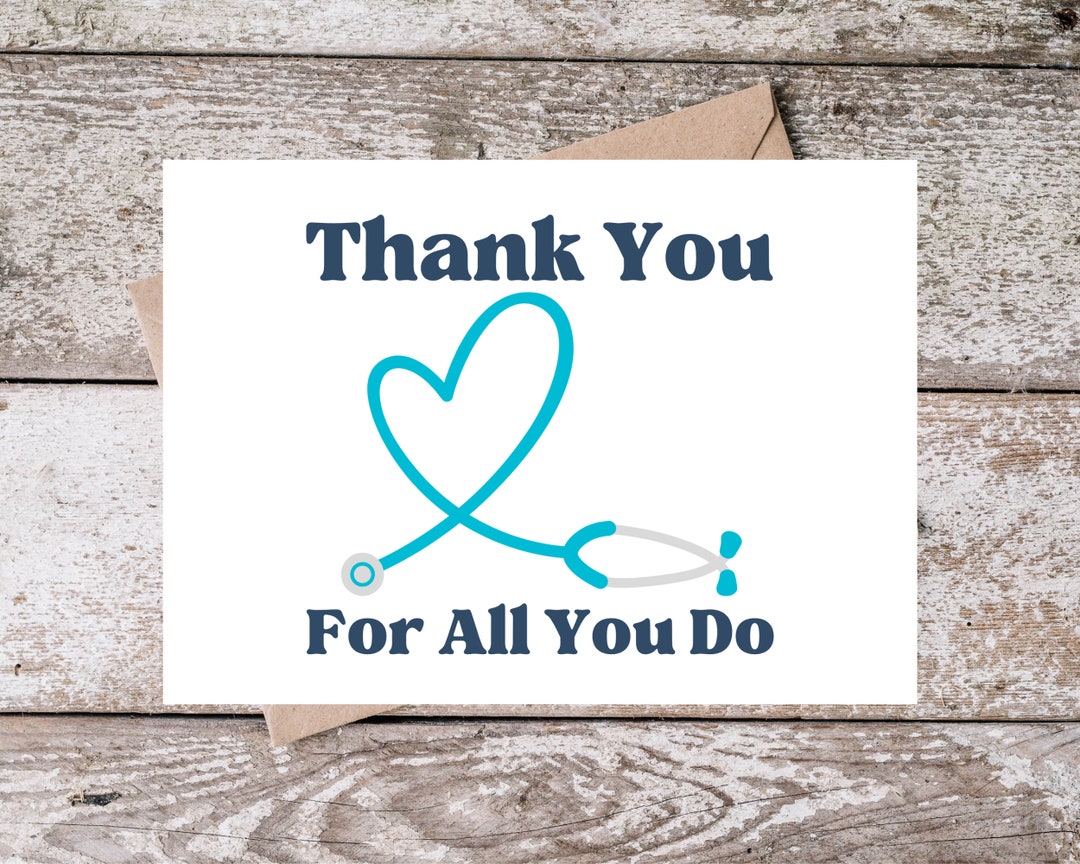 Printable Nurse Thank You for All You Do Card, Printable Nurse ...