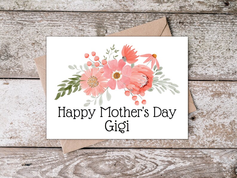 Printable Mothers Day Card for Gigi Happy Mother's Day Gigi Card ...