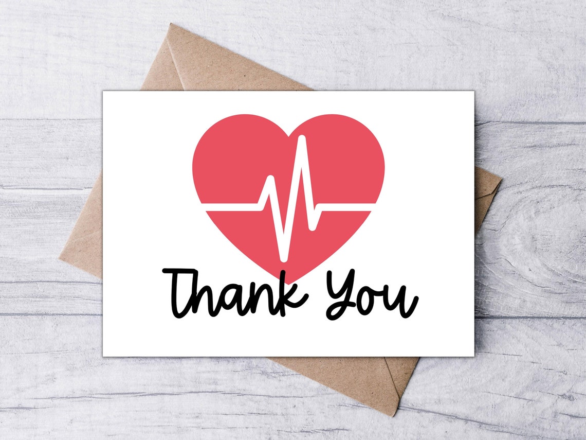 Medical Thank You Card, Printable Appreciation Card for Doctors, Nurses ...