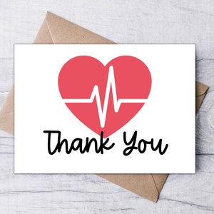 Medical Thank You Card, Printable Appreciation Card for Doctors, Nurses ...