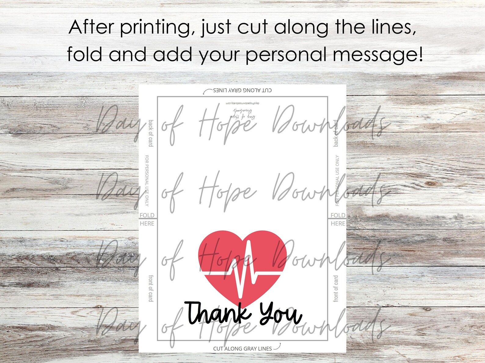 Medical Thank You Card, Printable Appreciation Card for Doctors, Nurses ...