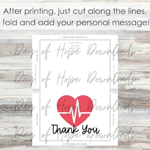 Medical Thank You Card, Printable Appreciation Card for Doctors, Nurses ...