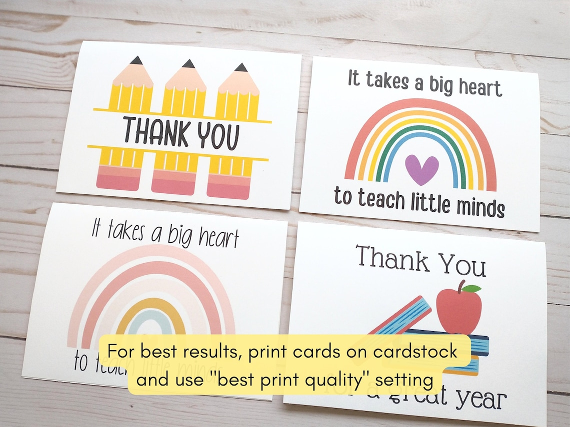 Printable Teacher Appreciation Card Teacher Thank You Card - Etsy