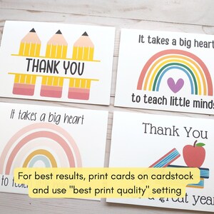 Printable Teacher Appreciation Card, Teacher Thank You Card, End of ...