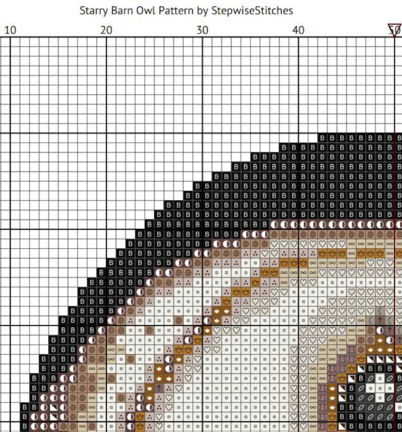 Starry Barn Owl Cross Stitch Pattern - PDF Download - 3 Sizes of Charts ...