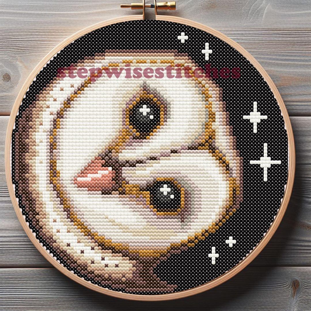 Starry Barn Owl Cross Stitch Pattern - PDF Download - 3 Sizes of Charts ...