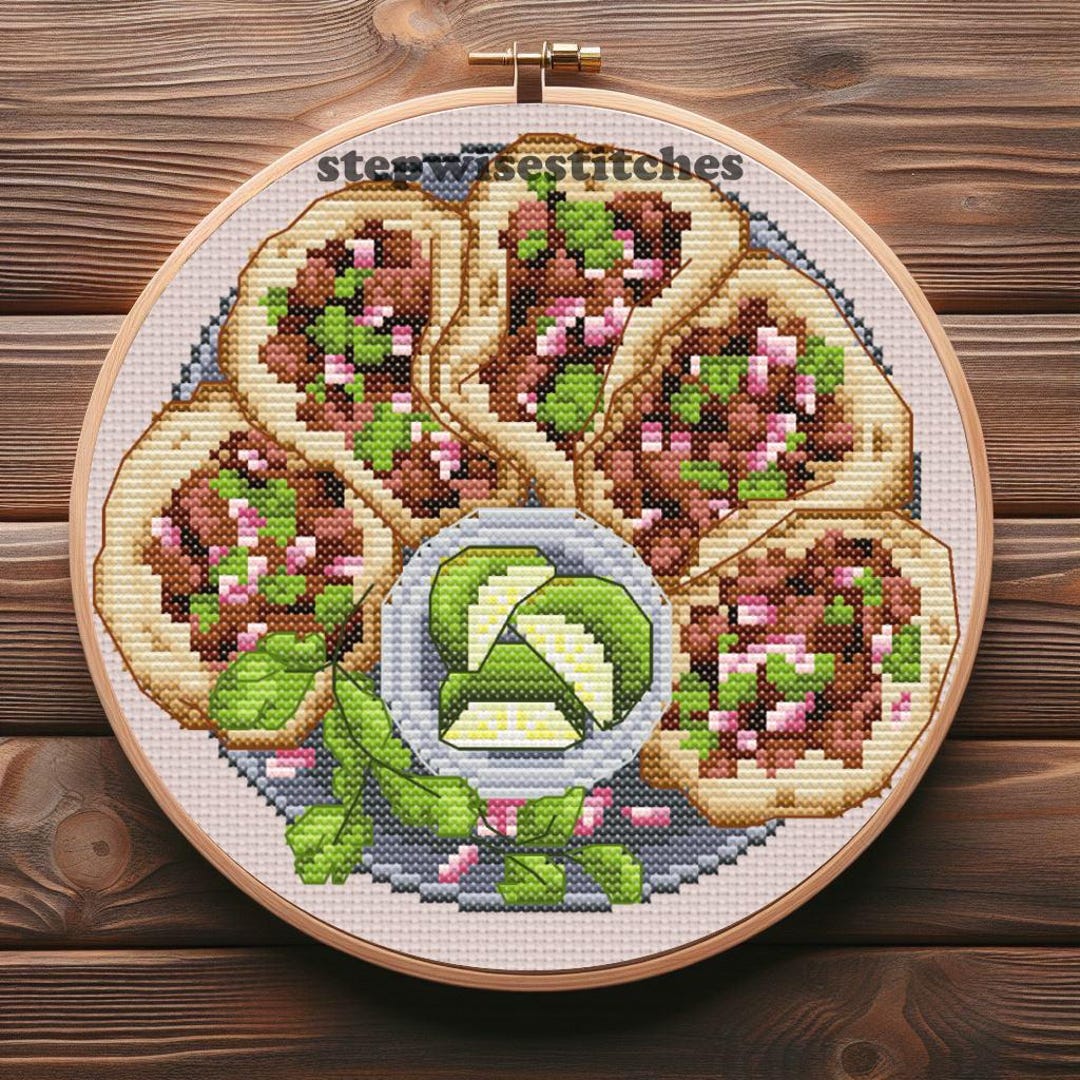 Tacos Cross Stitch Pattern - PDF Downloads - 3 Sizes of Charts - Etsy