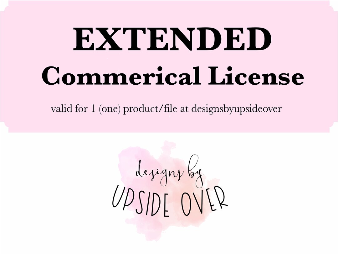 One (1) Extended Commercial Use License / Include With ONE ...