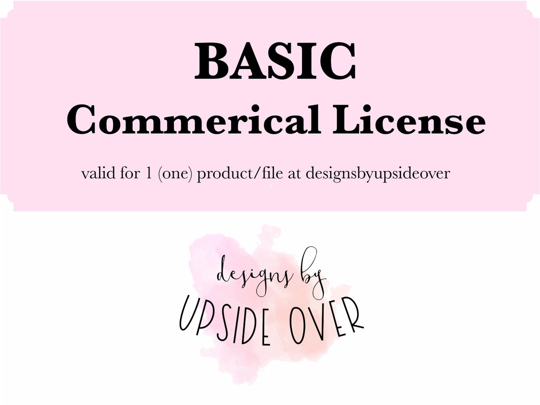 One (1) Basic Commercial Use License / Include With ONE ...