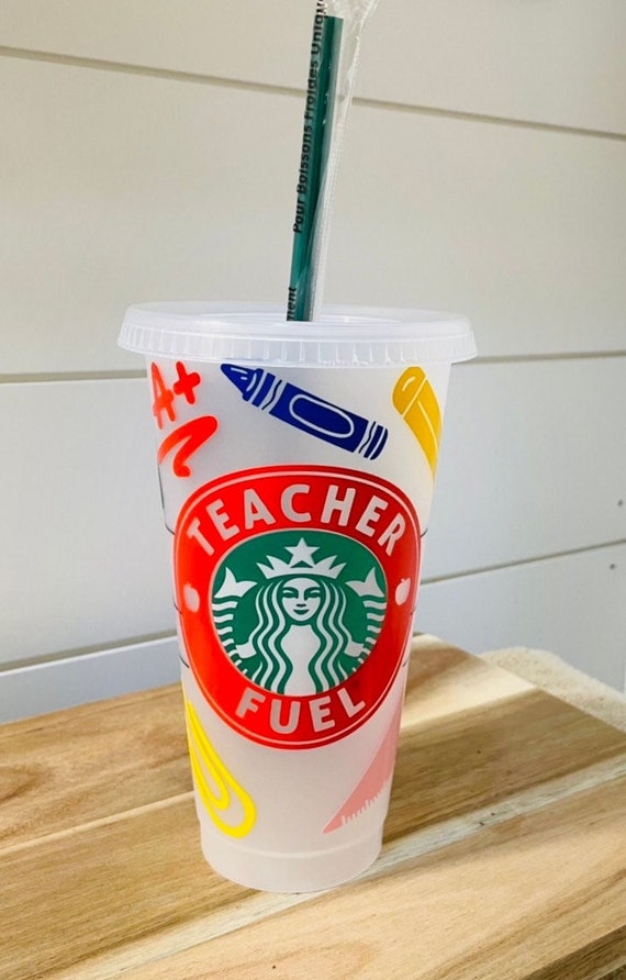Teacher Fuel Cup Starbucks Venti Cold Cup Starbucks Cup - Etsy