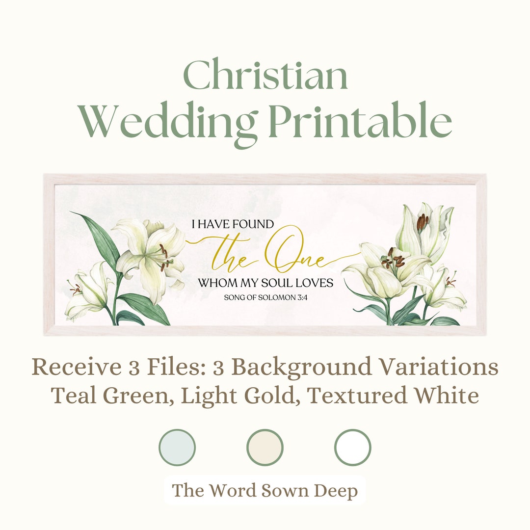 Digital DOWNLOAD Christian Wedding Printables I Have Found - Etsy