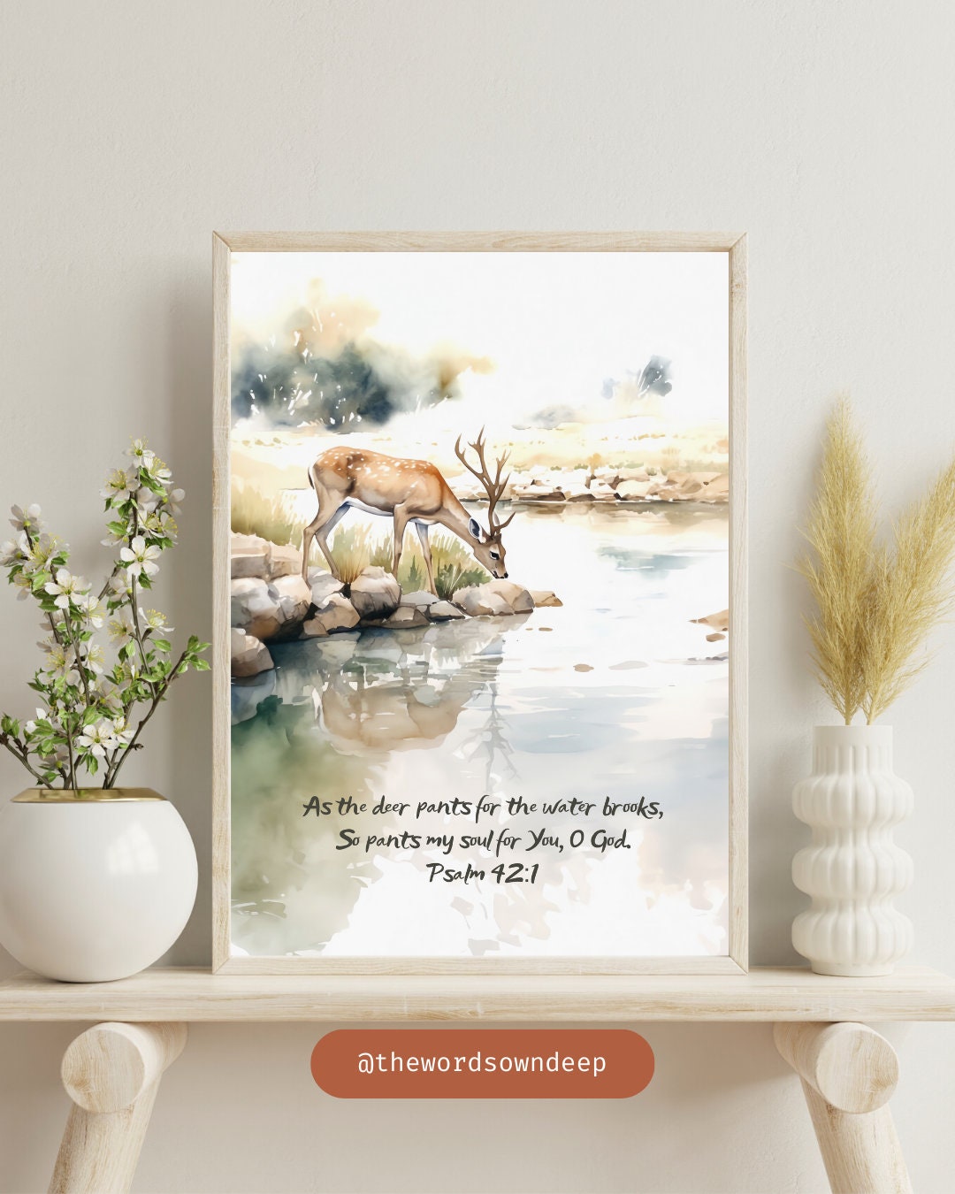 Digital DOWNLOAD as the Deer Pants, Psalms 42:1, Water, My Soul Longs ...