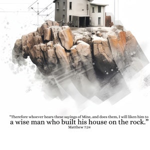 Digital DOWNLOAD the Wise Man Builds His House Upon A Rock, Firm ...