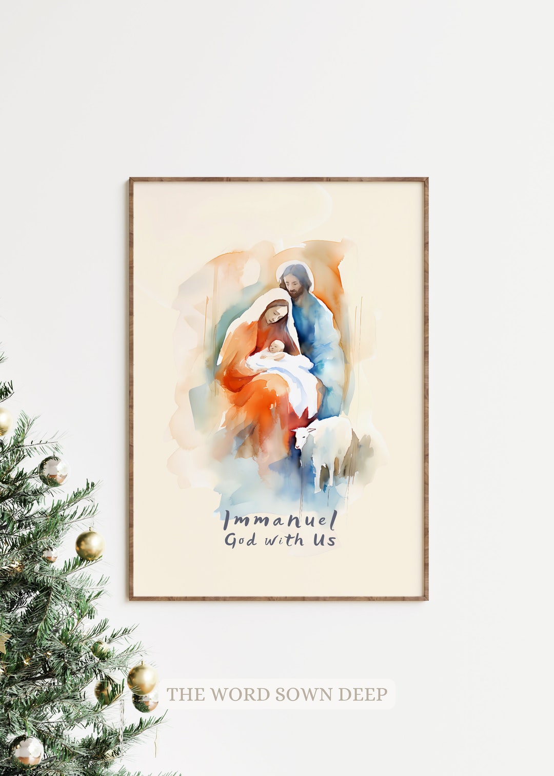 Digital DOWNLOAD Immanuel God With Us, Emmanuel,baby Jesus,manger, Lamb ...