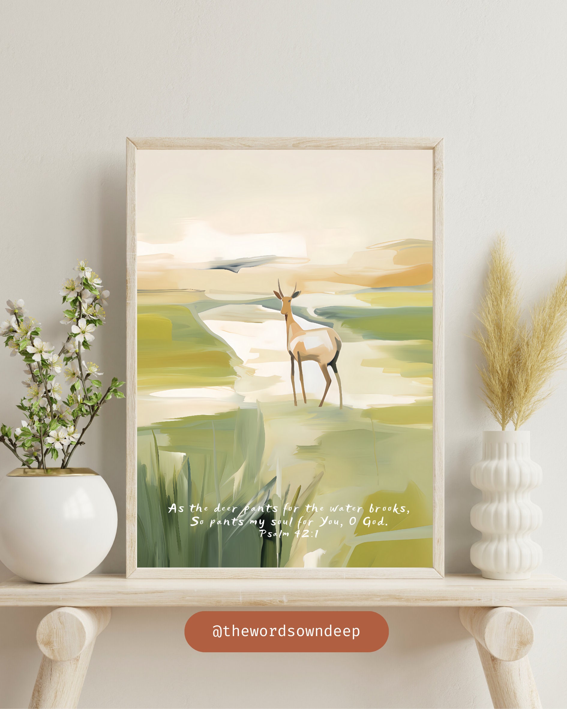 Digital DOWNLOAD as the Deer Pants, Psalms 42:1, Water, My Soul Longs ...