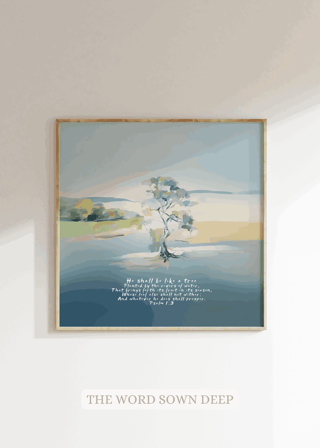 Digital DOWNLOAD Psalm 1 Tree, Psalms 1, Christian Landscape Painting ...