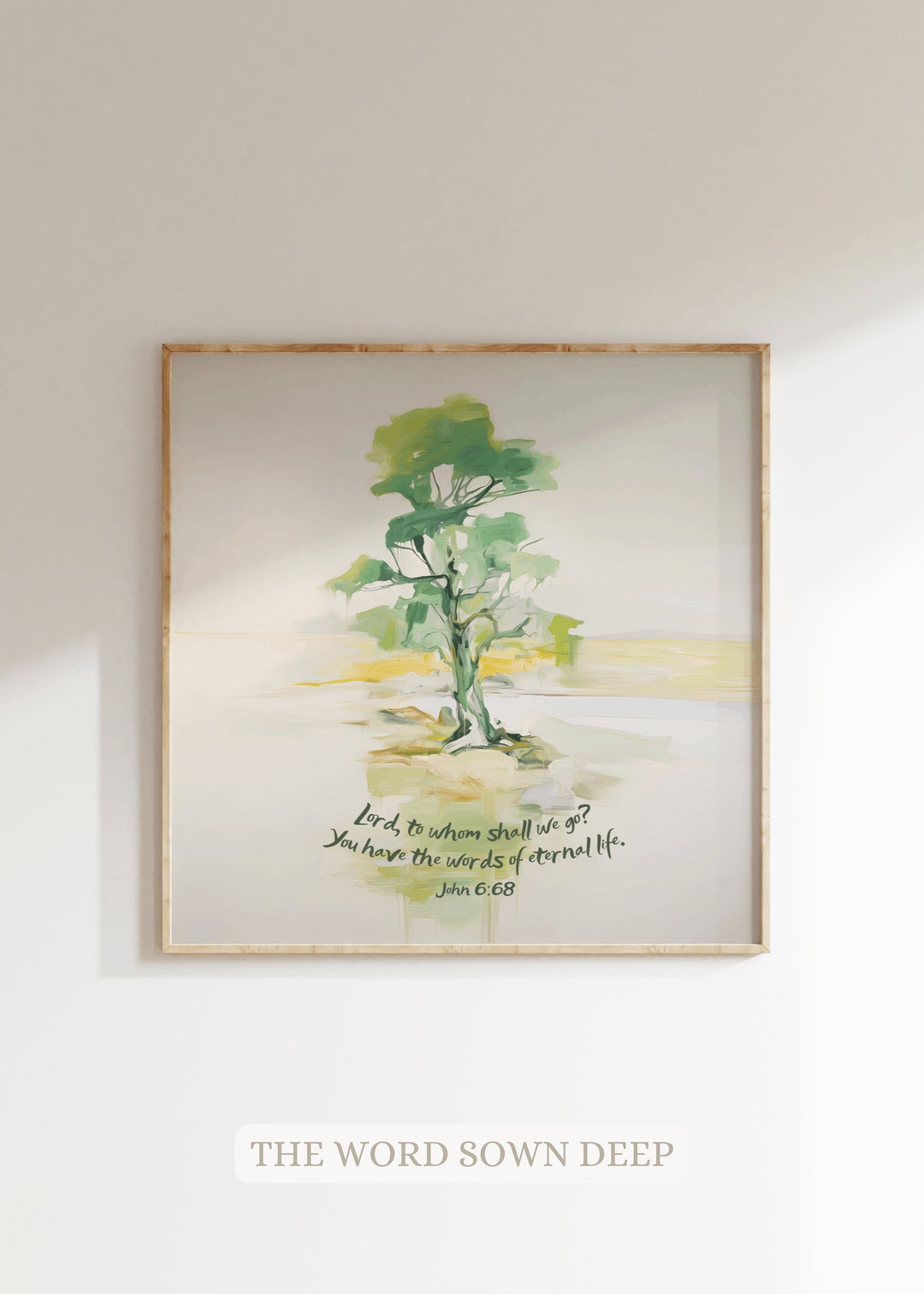 Digital DOWNLOAD Words of Eternal Life John 6v68, Psalm 1 Tree by River ...