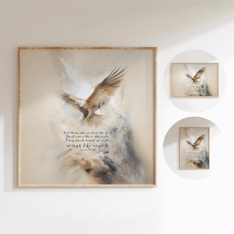 Christian Art With Eagle - Etsy UK