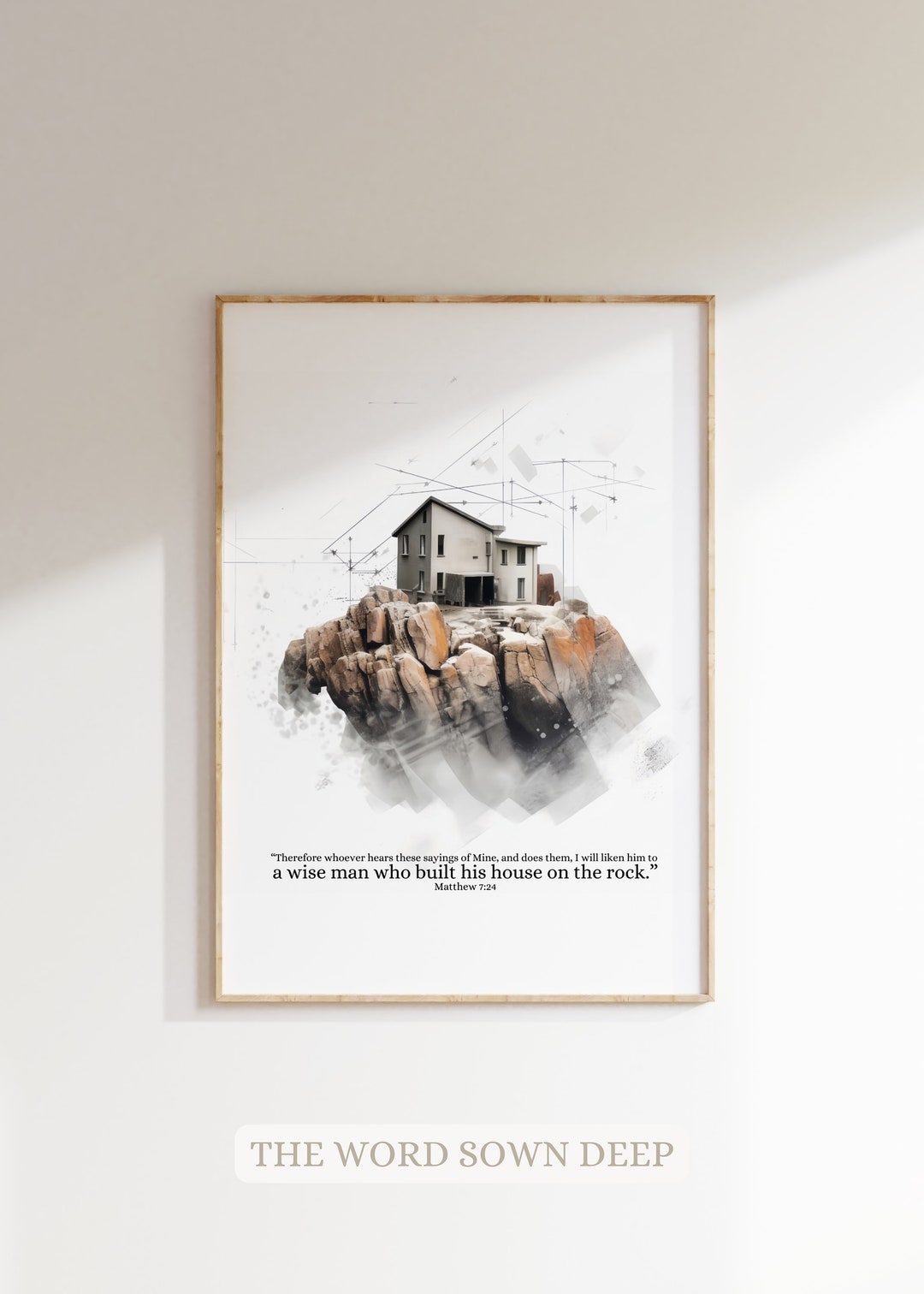 Digital DOWNLOAD the Wise Man Builds His House Upon A Rock, Firm ...