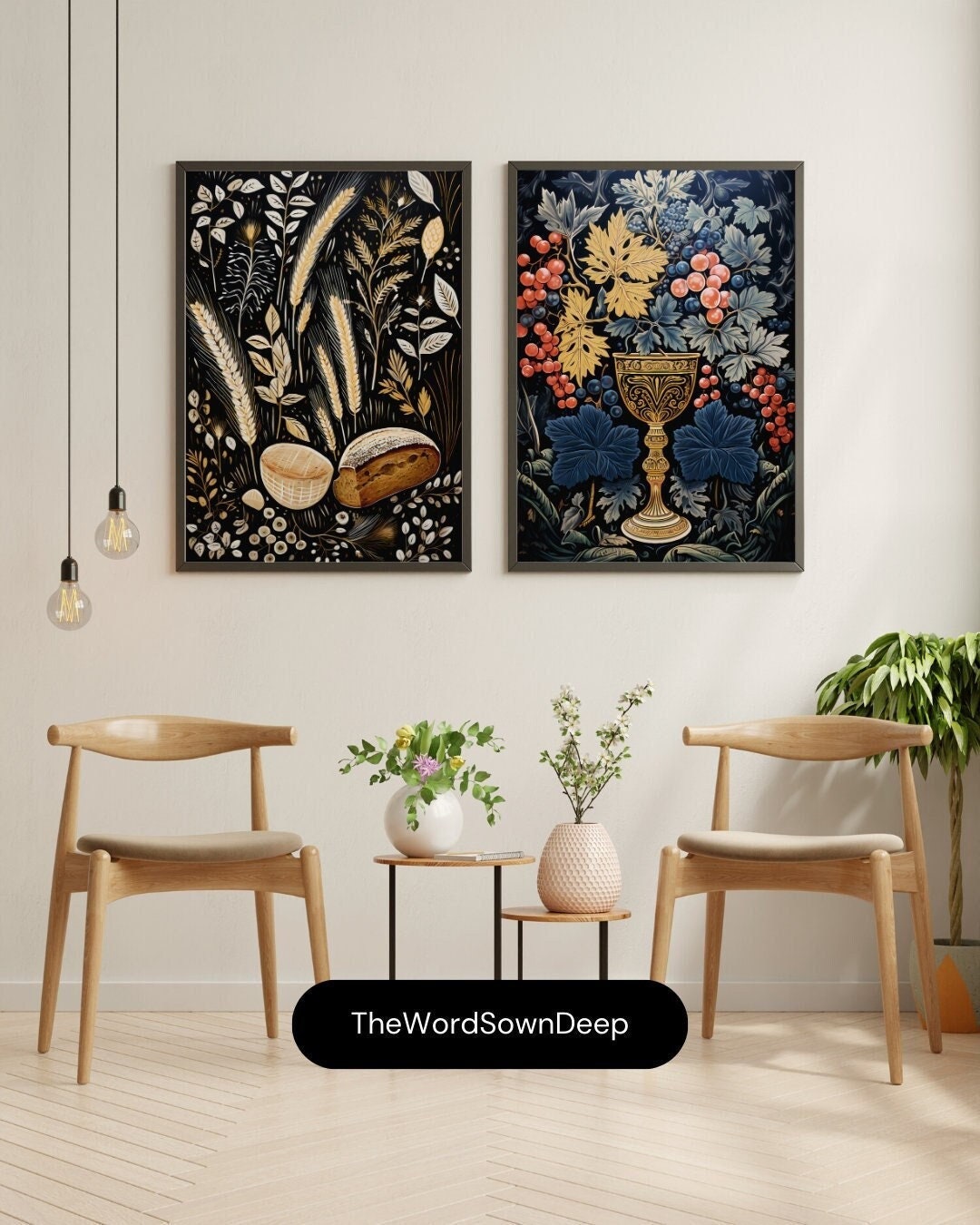 Digital DOWNLOAD Holy Communion Set Linocut, Daily Bread, Wine, Lords ...