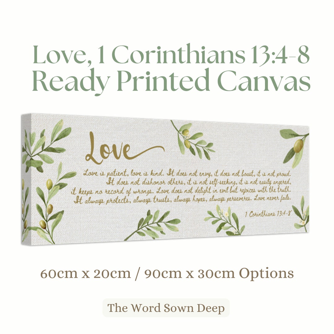 Love 1 Corinthians 13 3:1 Panoramic Canvas. 20cm X 60cm, 30cm X 90cm ...