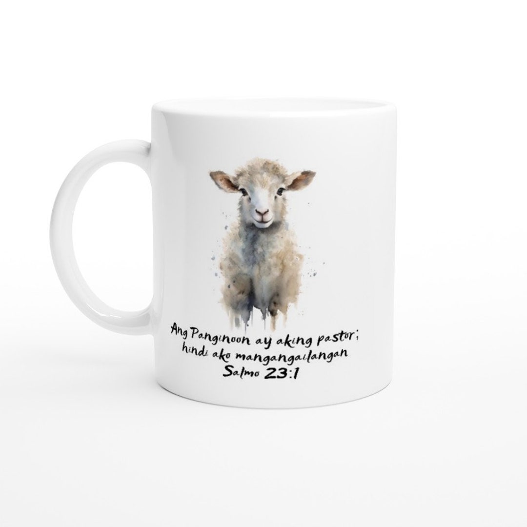 Filipino Tagalog the Lord is My Shepherd Sheep Psalm 23v1 White 11oz ...