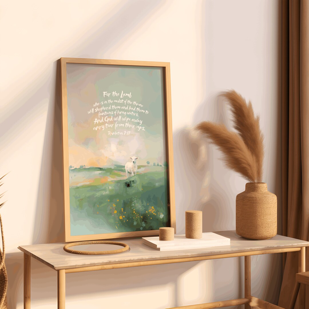 Digital DOWNLOAD Lamb of God, Revelation 7v17 , Sheep, Shepherd, Wipe ...