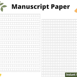 Japanese Chinese Manuscript Paper, Handwriting Practice Sheet, Digital ...