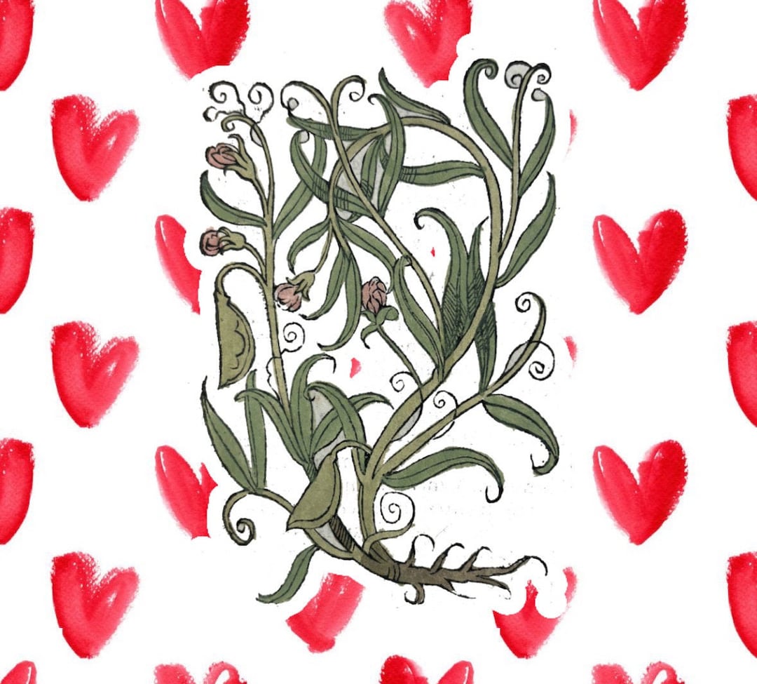 Medieval Linocut Flower Sticker - Etsy