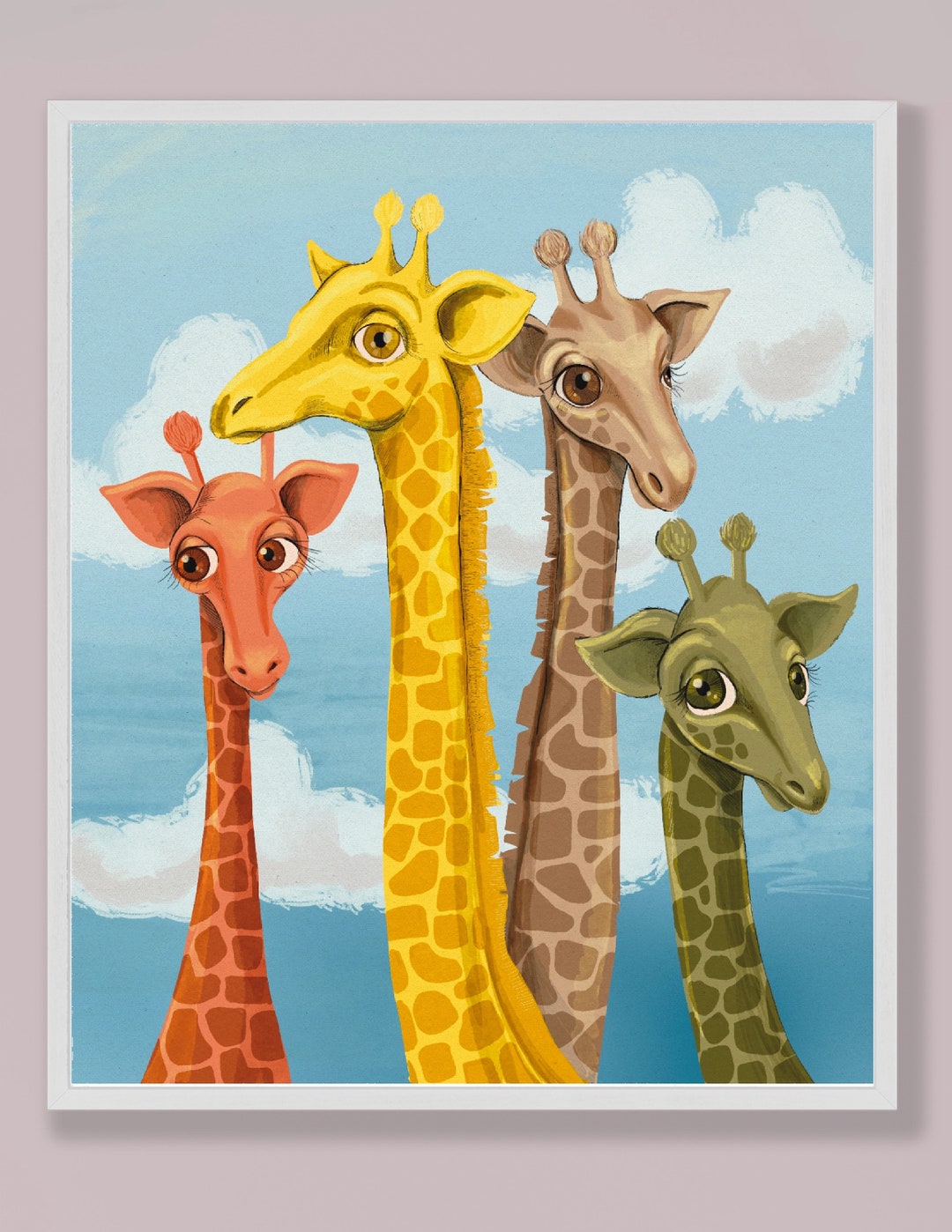 Colorful Giraffe Printable Wall Art - Etsy