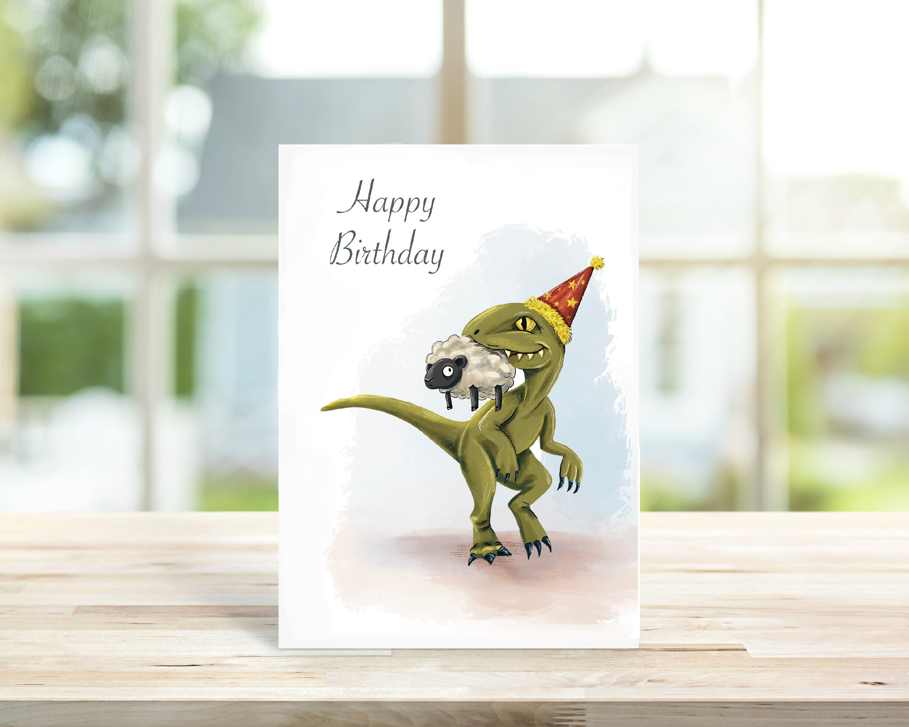 Printable Dino Birthday Card - Etsy