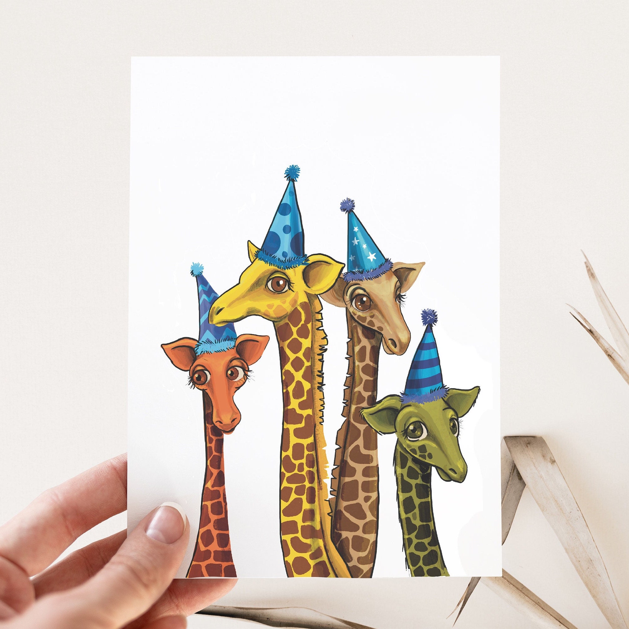 Printable Giraffe Birthday Card - Etsy