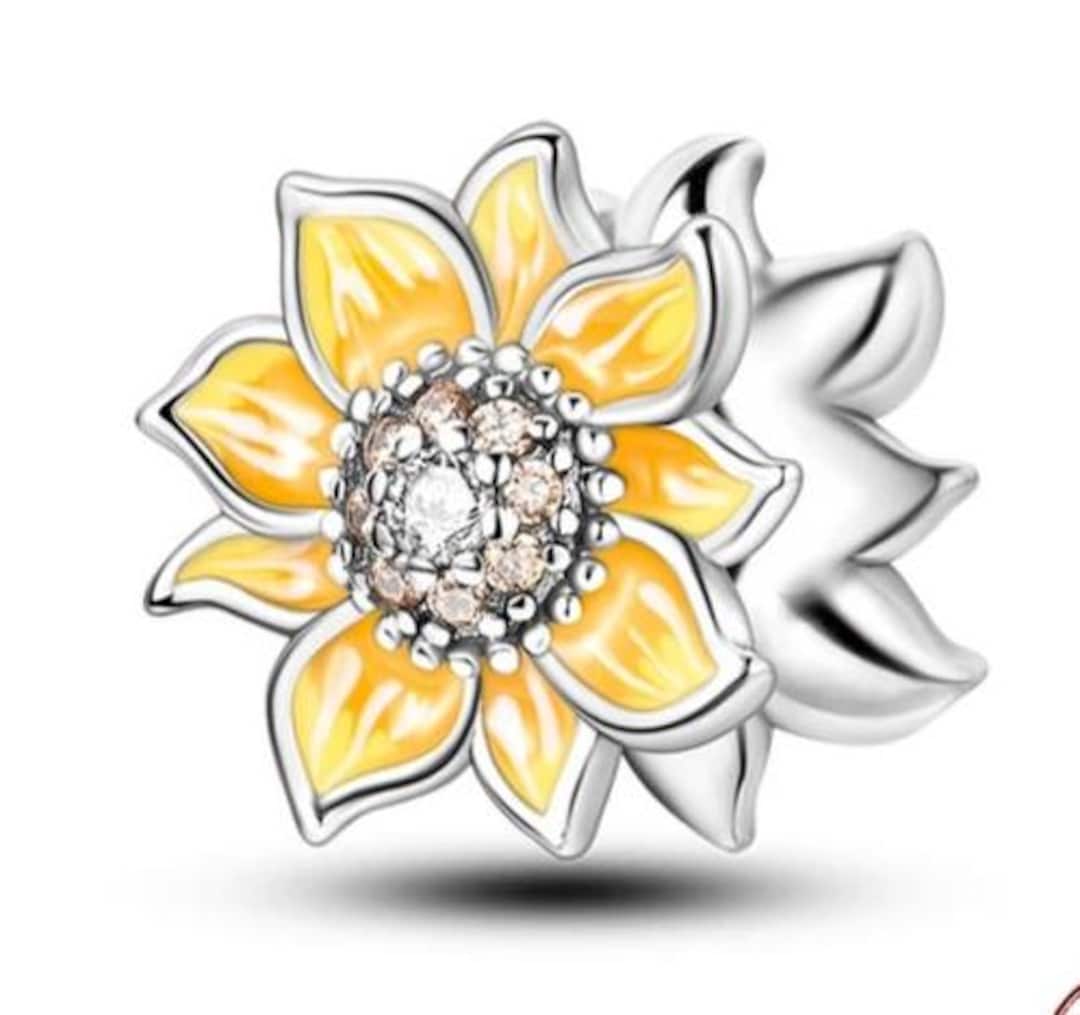 Silver Sunflower Charm Fits Pandora Bracelet Sring Summer - Etsy