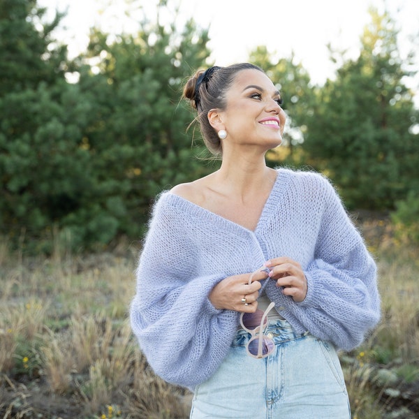 Cropped Light Blue Sweater - Etsy