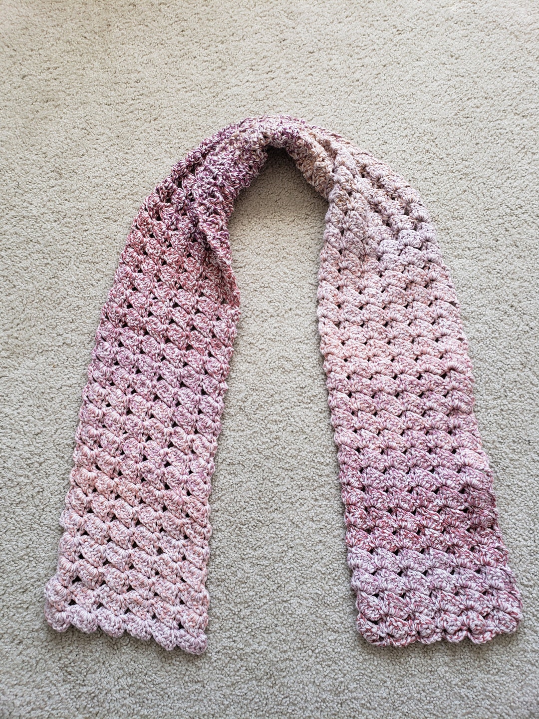 Strawberry Marled Crochet Super Scarf - Etsy
