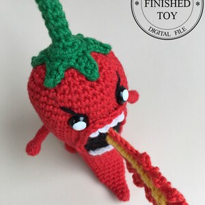 Crochet Pattern Crazy Red Hot Pepper, Amigurumi Pepper, Vegetables ...