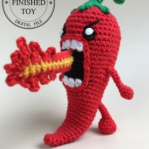 Crochet Pattern Crazy Red Hot Pepper, Amigurumi Pepper, Vegetables ...