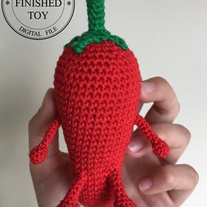 Crochet Pattern Crazy Red Hot Pepper, Amigurumi Pepper, Vegetables ...