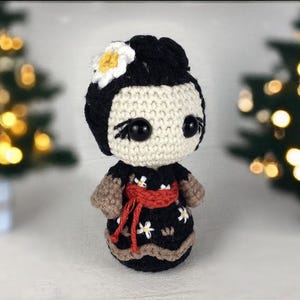 Kokeshi Crochet Pattern Doll, Amigurumi Keychain, Kokeshi Doll ...
