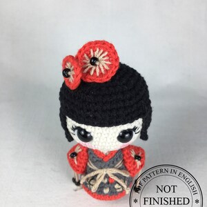 Kokeshi Crochet Pattern Doll, Amigurumi Keychain, Kokeshi Doll ...