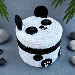 Panda Amigurumi Crochet Box Pattern | Cute Animal Storage Basket | Handmade Crochet Panda Gift ...