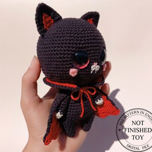 Vampire Cat Halloween Crochet Pattern, Halloween Cat Amigurumi, Vampire ...