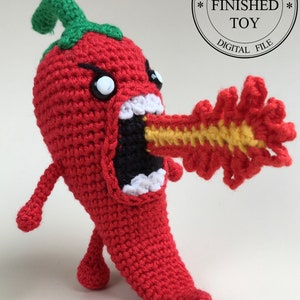 Crochet Pattern Crazy Red Hot Pepper, Amigurumi Pepper, Vegetables ...